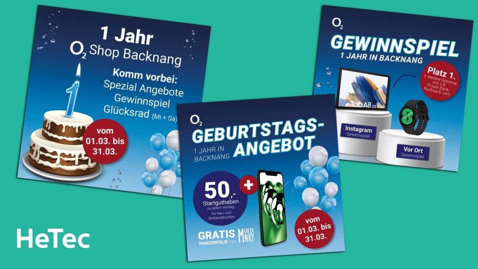 o2 und Netcom Partner-Shop Backnang feiert Einjähriges Jubiläum! – HeTec GmbH